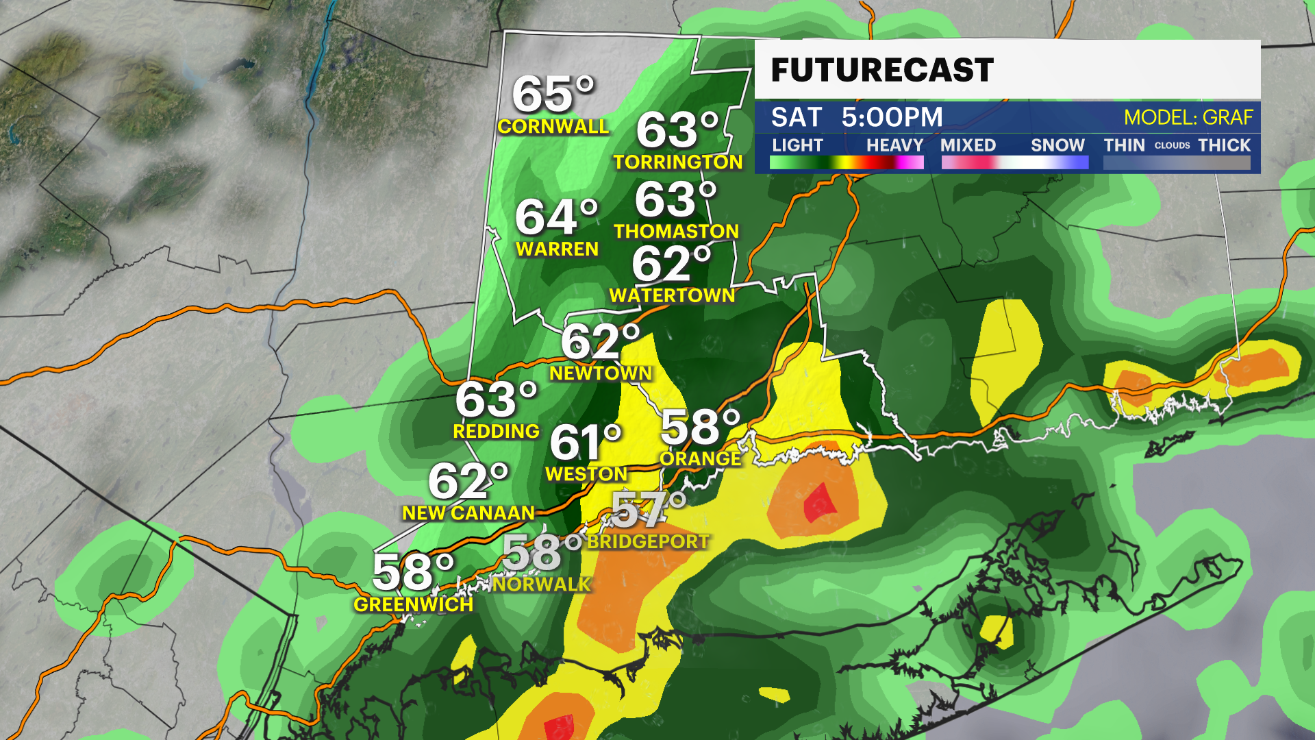 Rainy for Saturday before partly sunny skies return to finish the weekend