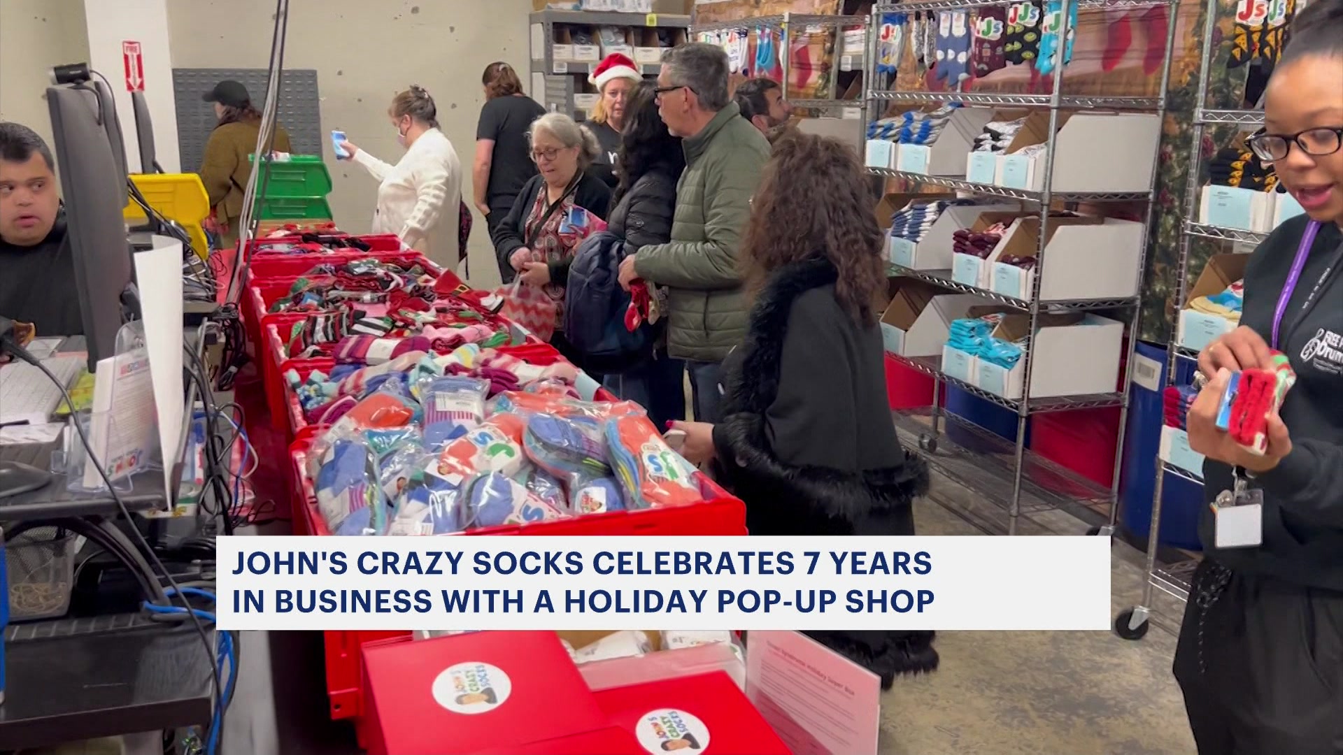 News 12 | Long Island | Johns Crazy Socks Celebrates 7 Years In ...
