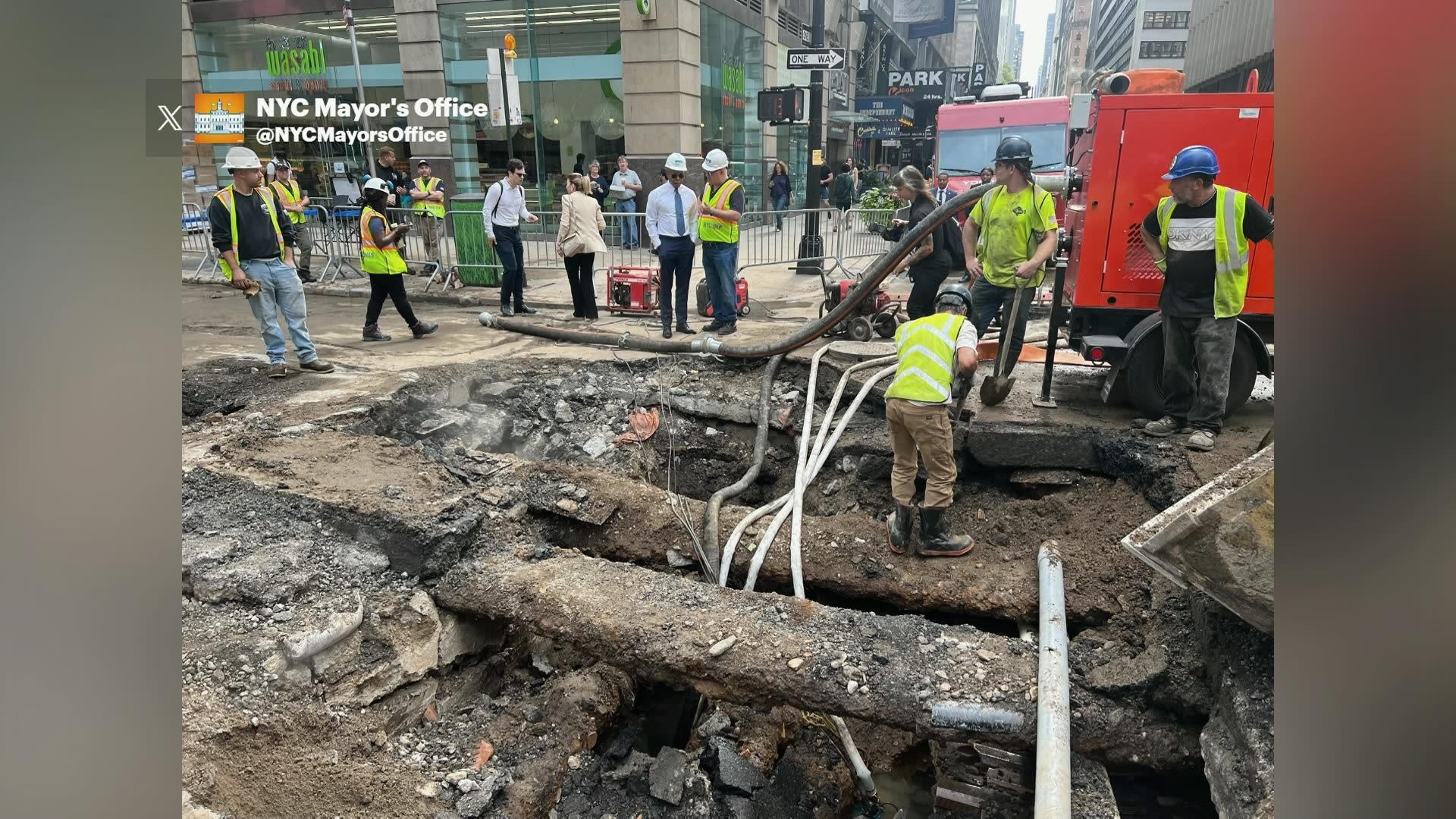 127-year-old water main gives way under NYC's Times Square, flooding ...