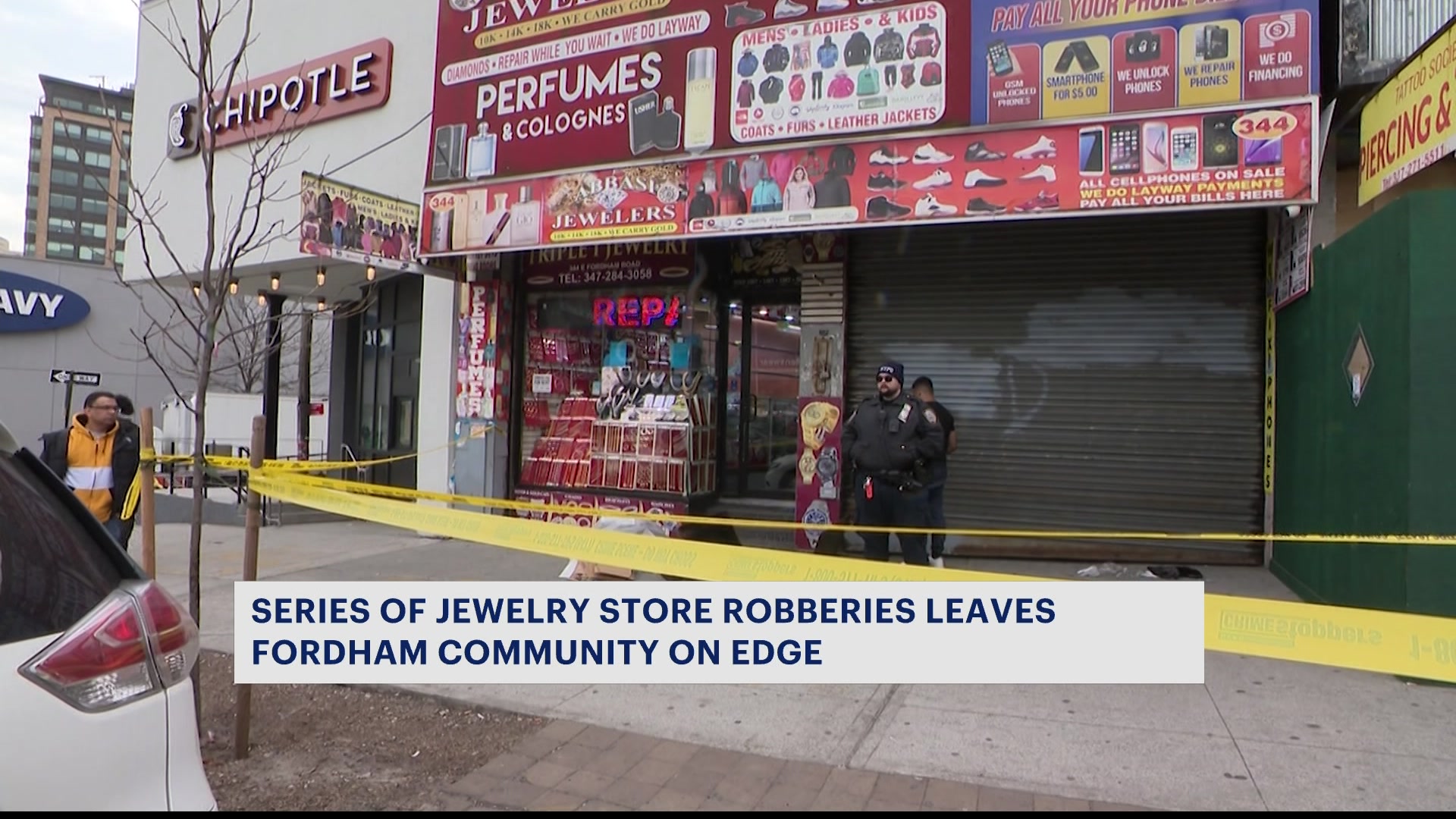 Stores on edge as series of jewelry store burglaries hits Fordham Road
