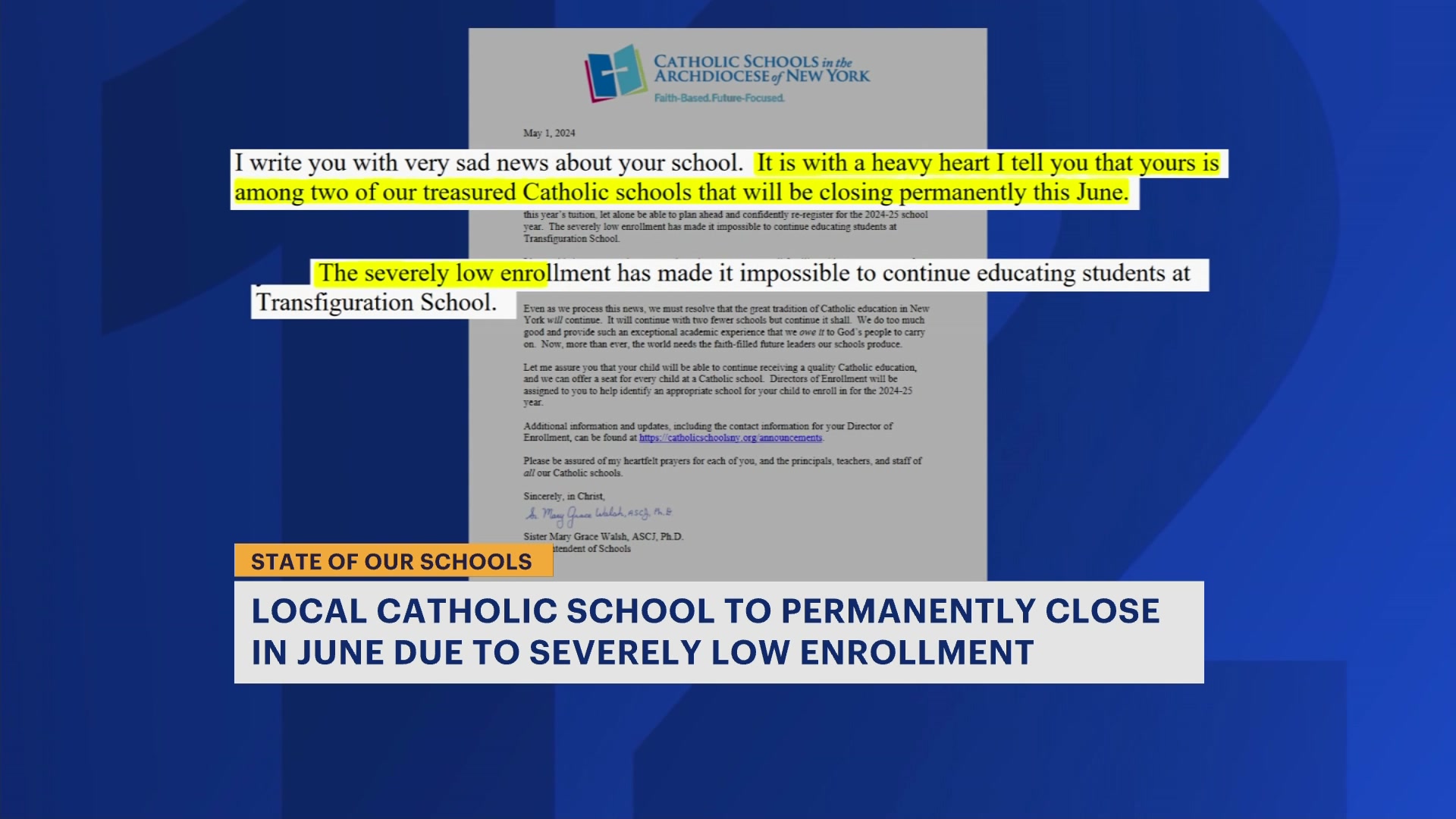 News 12 | Hudson Valley | Tarrytown Catholic School To Close Permanently