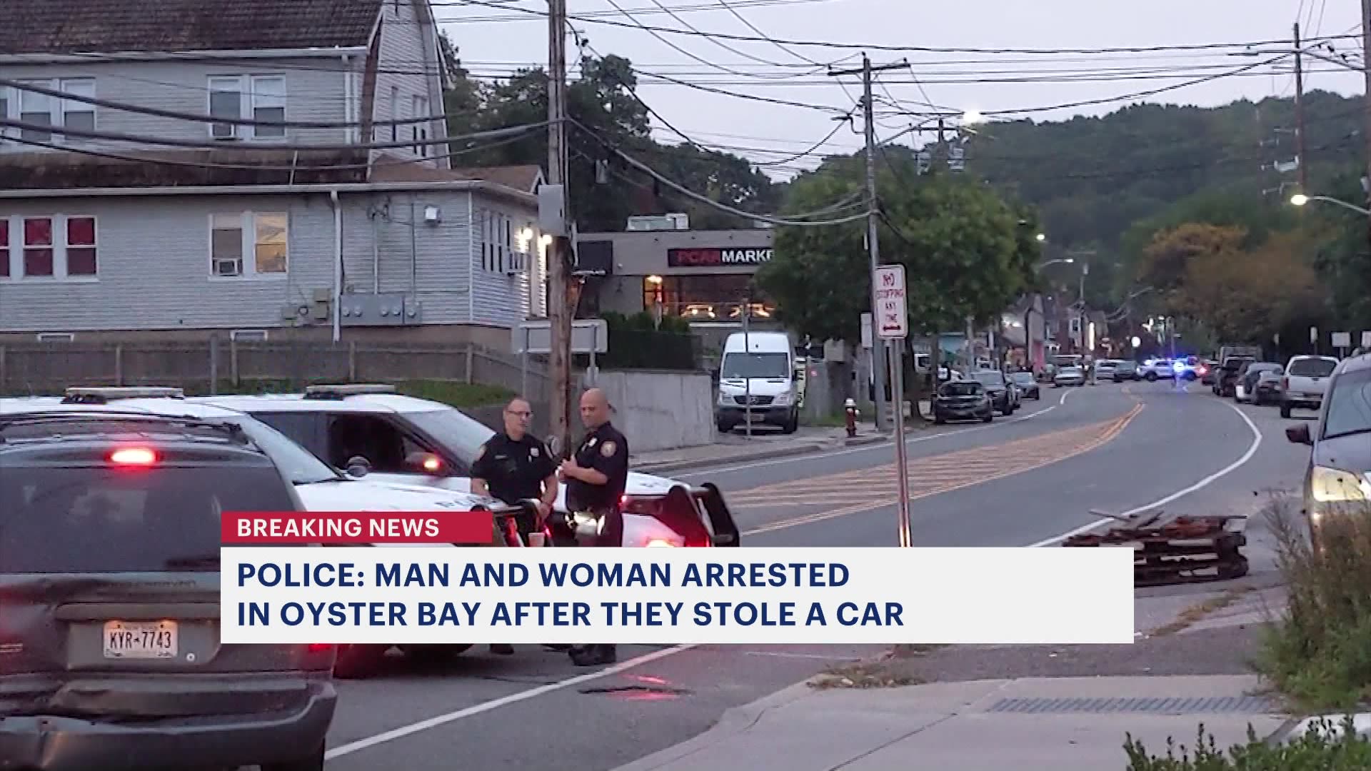 Police: Man and woman arrested in Oyster Bay for stealing vehicle