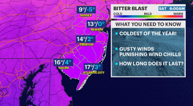 Spotty snow showers this morning; frigid temperatures for the weekend