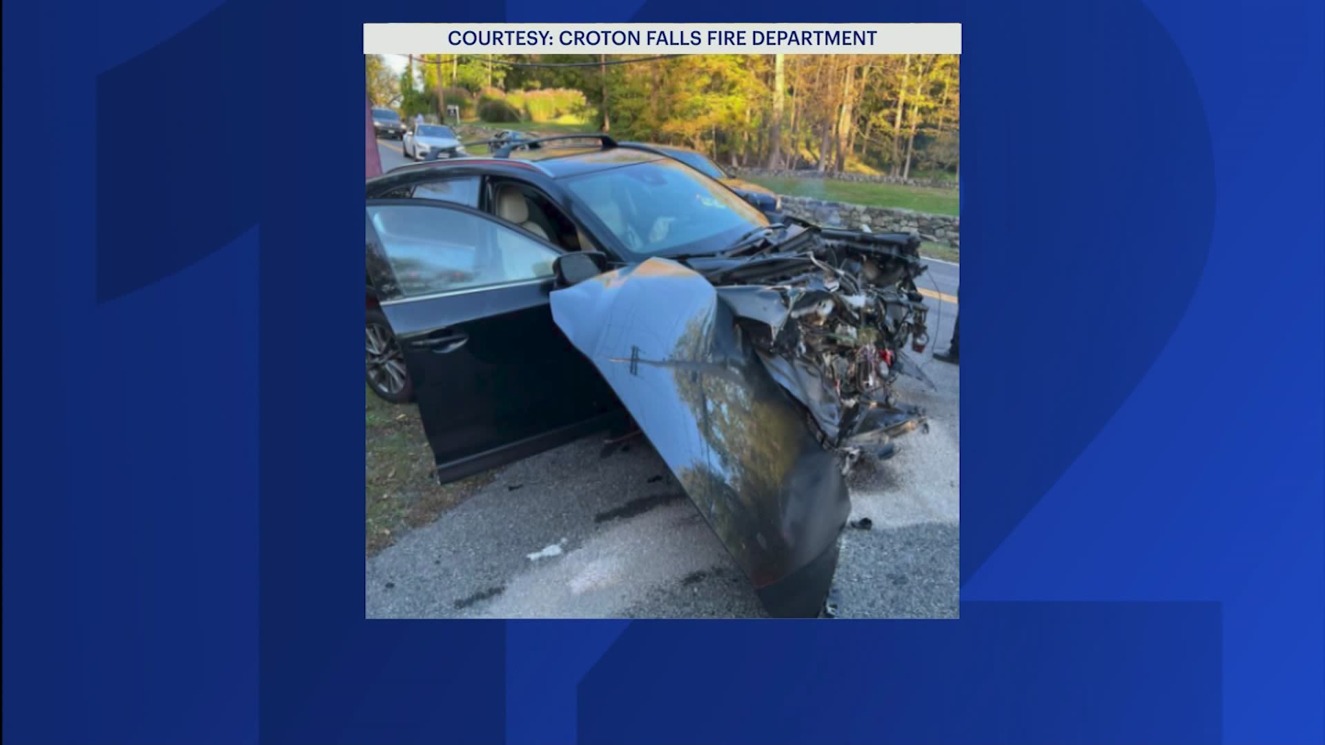 2 injured as crash snaps pole, downs wires in Croton Falls