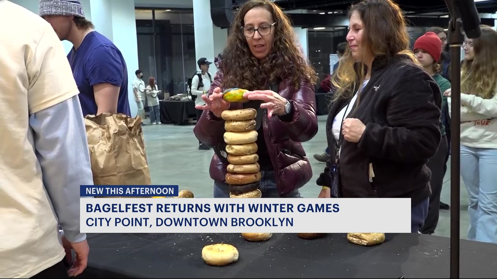 Bagel enthusiasts compete in Downtown Brooklyn’s BagelFest Winter Games