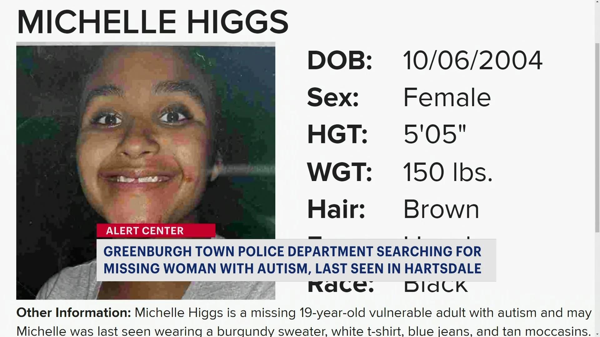 Police Seek Help Finding Missing Woman With Autism In Hartsdale