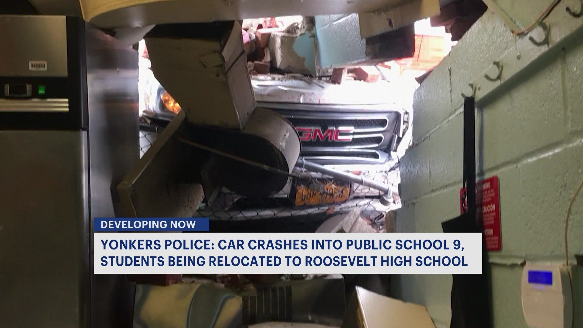 News 12 | Hudson Valley | Car Crashes Into School 9 In Yonkers Students ...