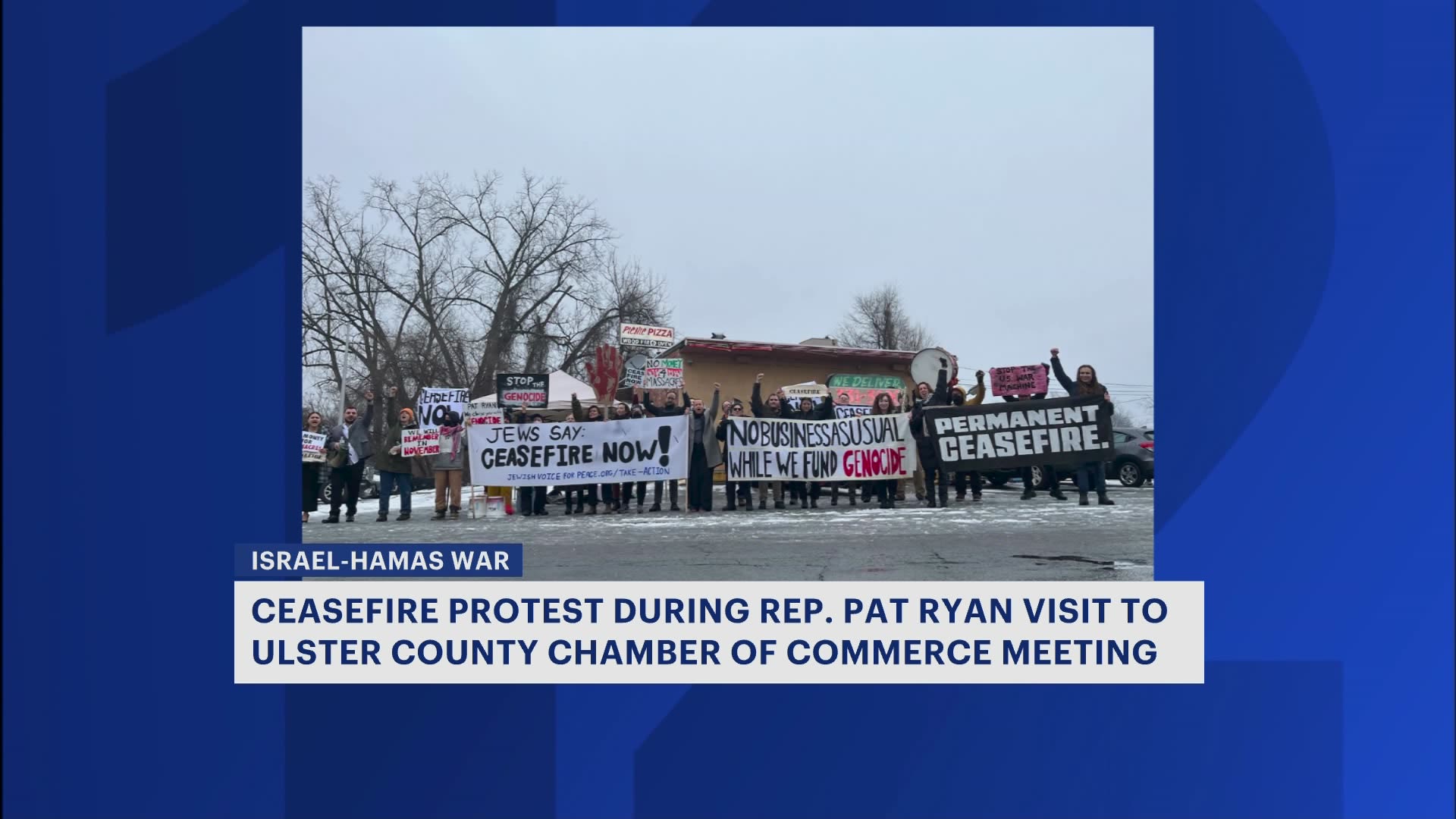 Rep. Ryan confronted by ceasefire protesters during meeting in Kingston