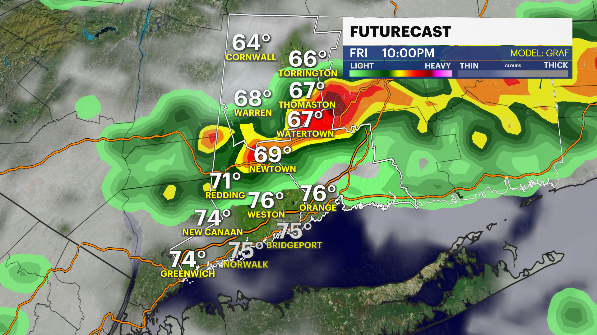 More humid Friday with thunderstorms coming through early evening