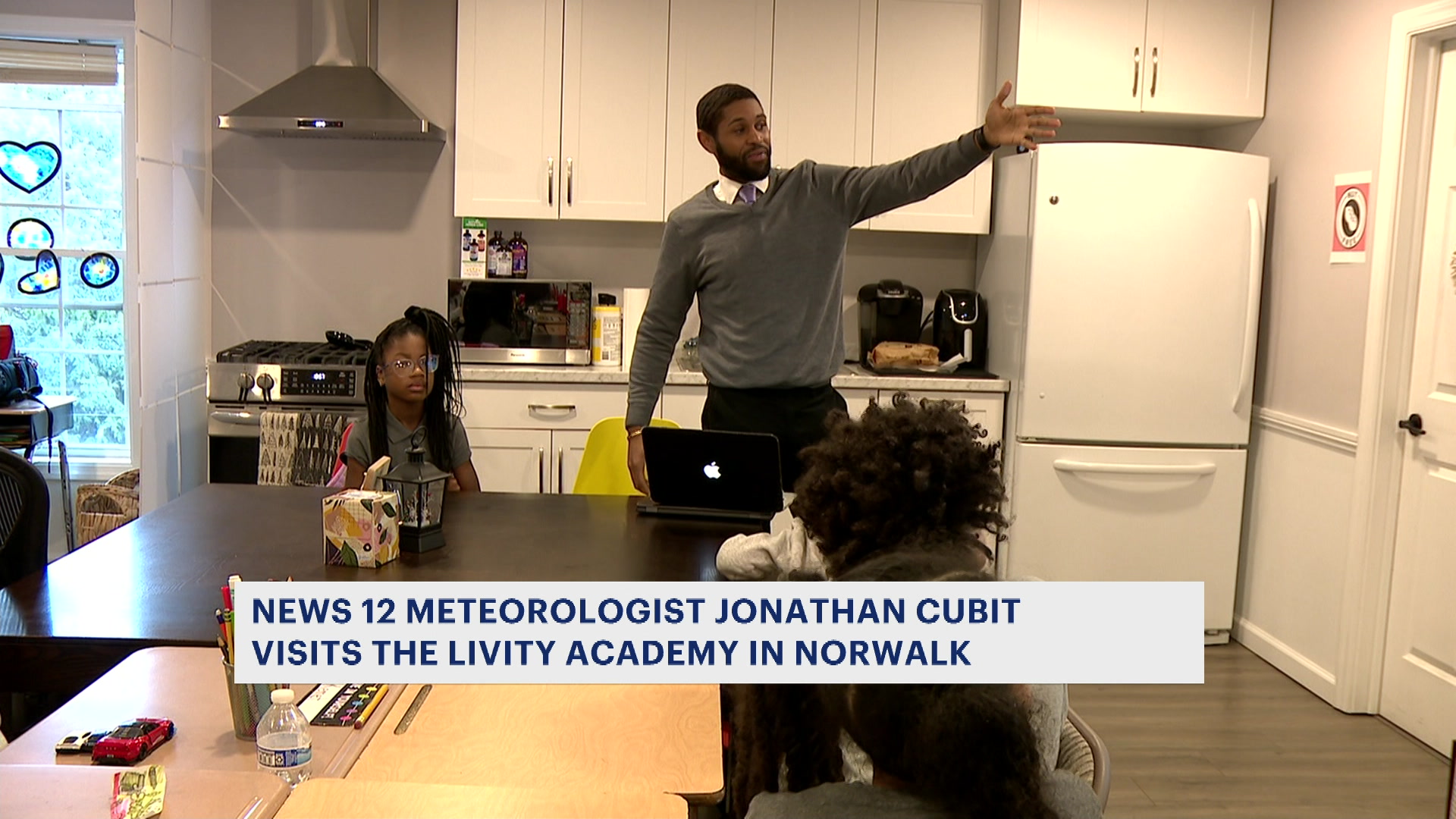 Jonathan Cubit visits students at Livity Academy in Norwalk