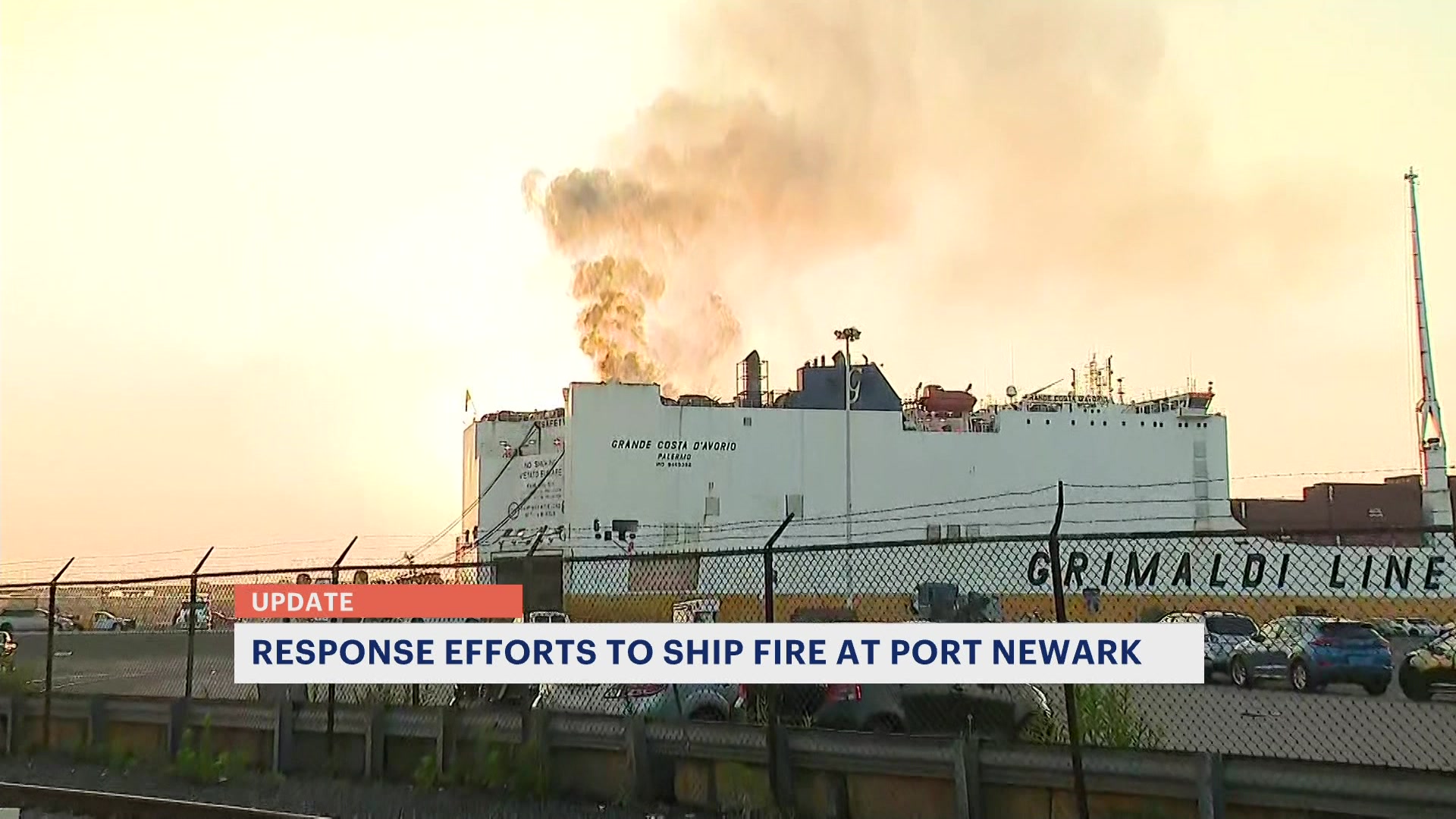 News 12 | The Bronx | Officials: Port Newark cargo ship fire is now ...