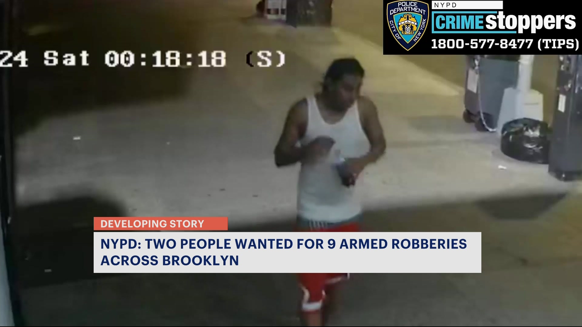 Police: 2 suspects linked to 9 robberies in Brooklyn at large