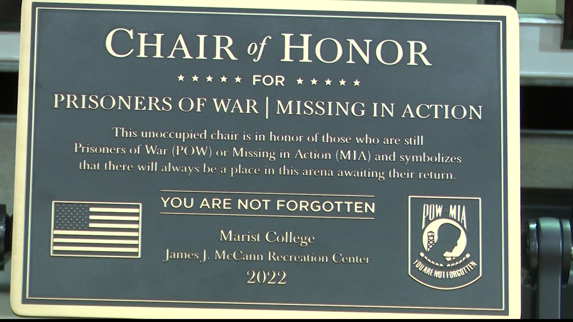 Marist College unveils POW/MIA Chair of Honor