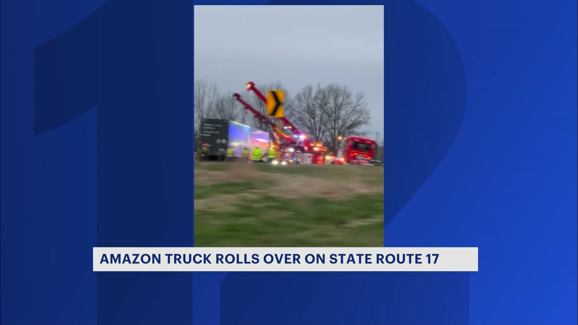 2 injured in Amazon tractor-trailer rollover on Route 17