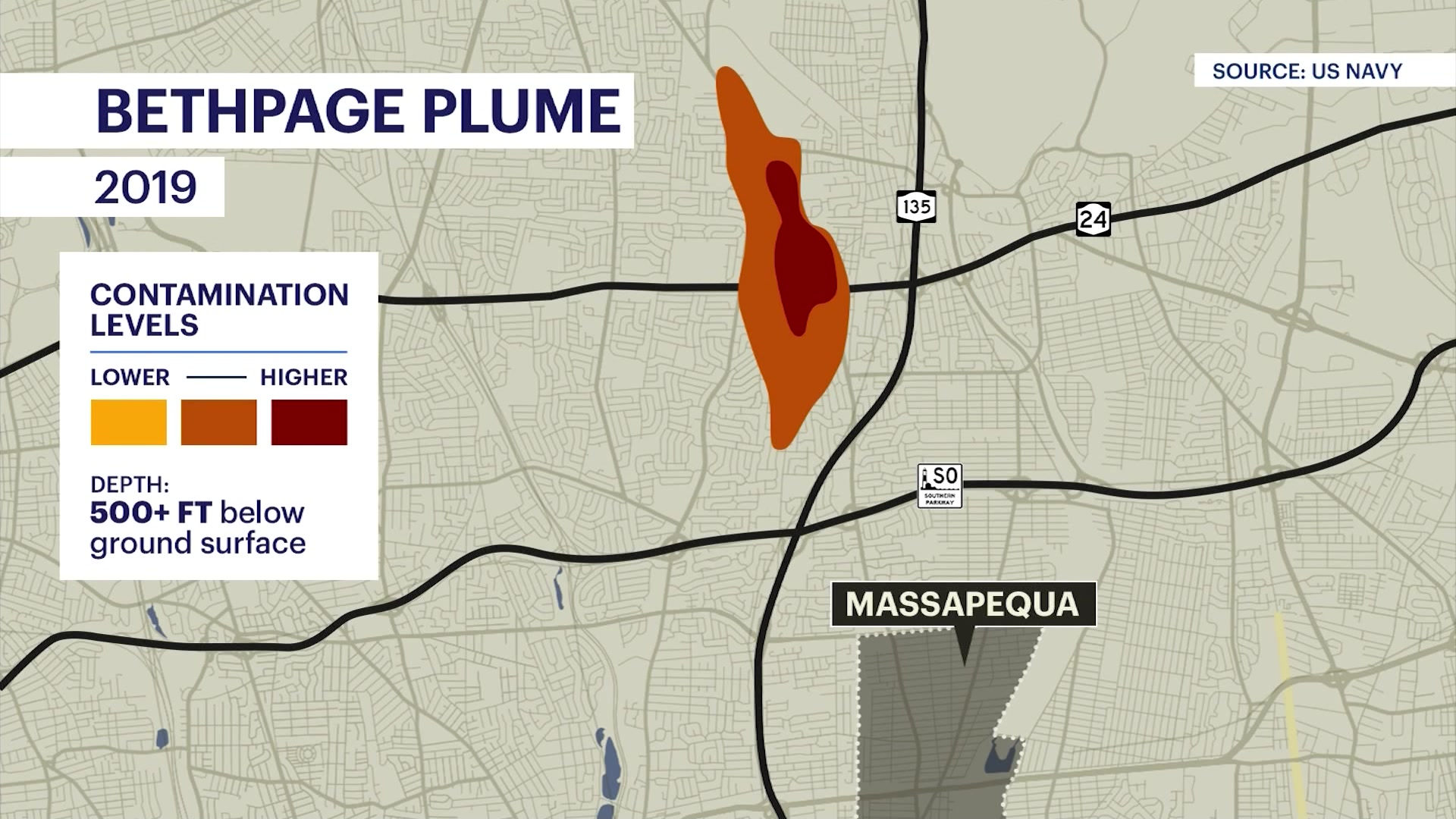 Navy officials say Bethpage plume is moving about a foot a day