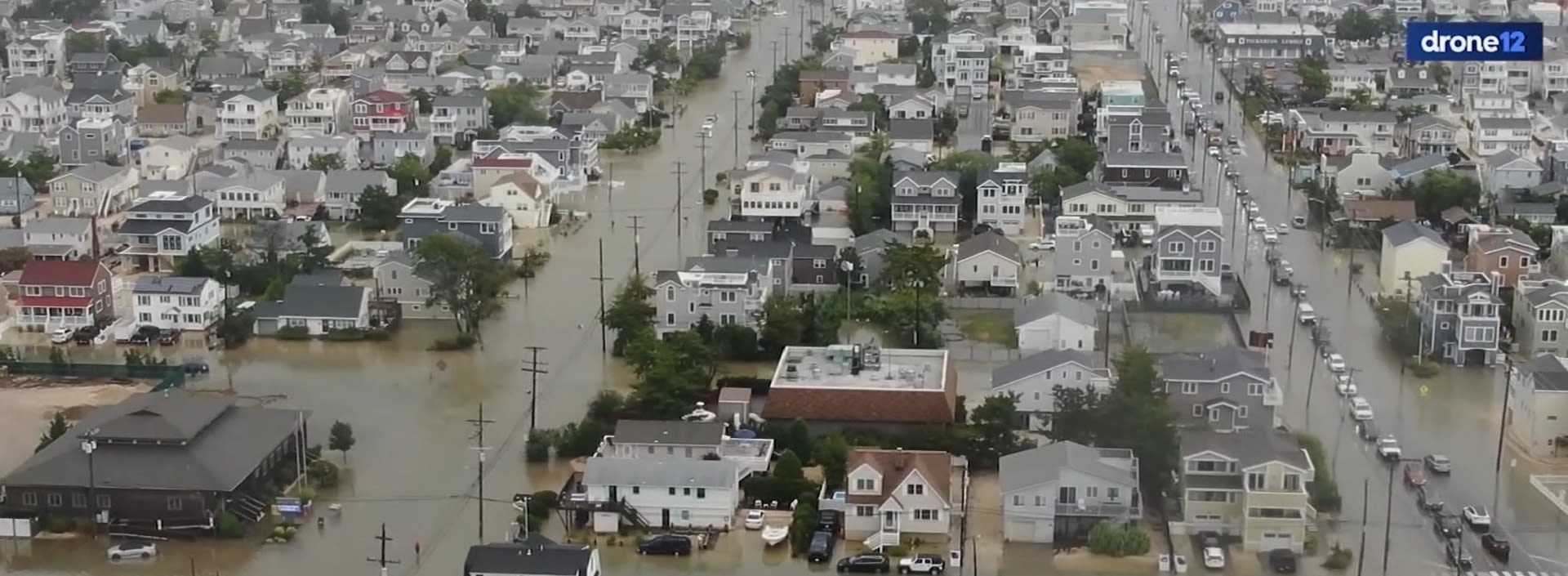 Heavy rain causes major flooding on Long Beach Island