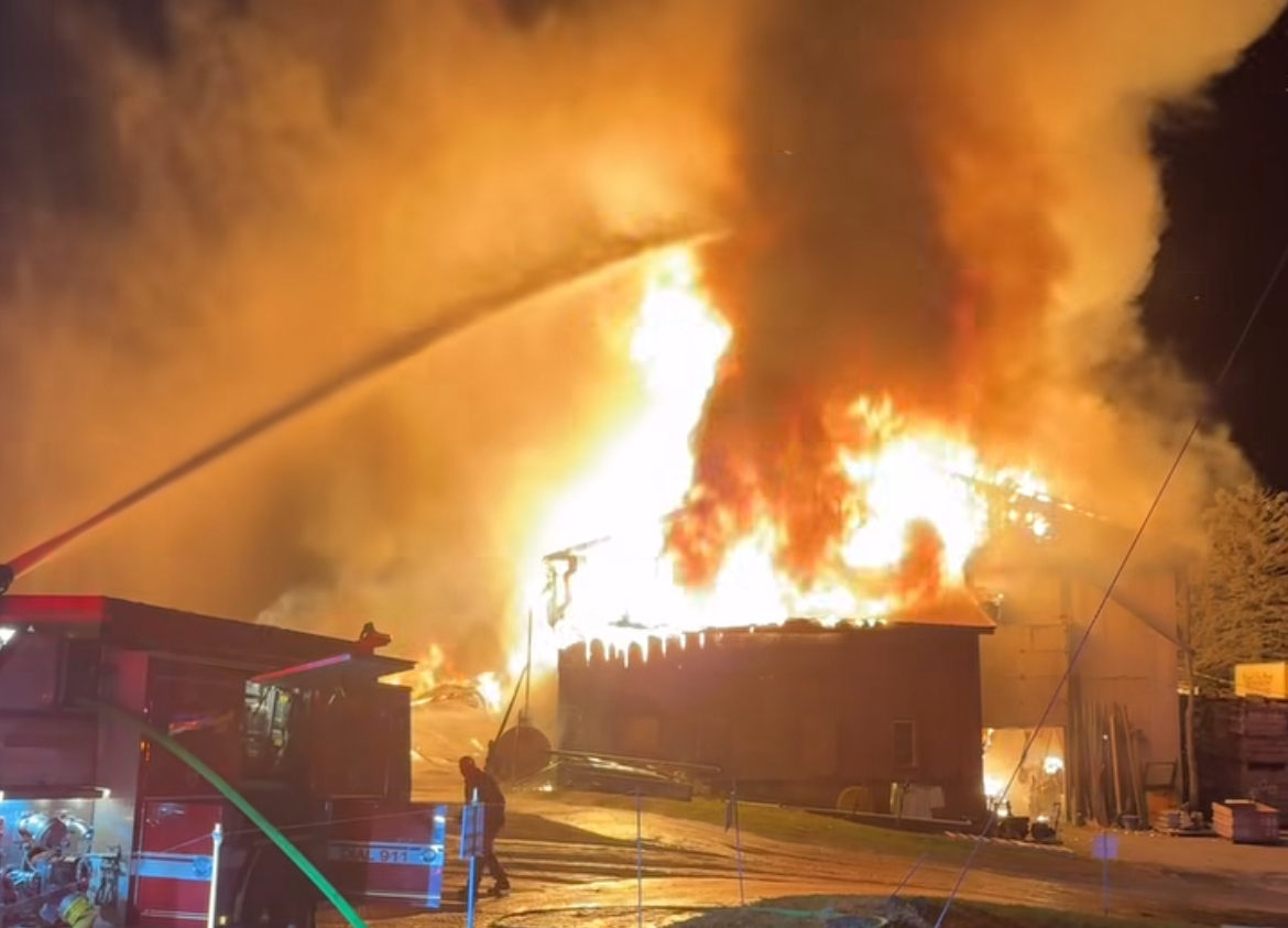News 12 | Long Island | Massive Blaze Destroys Barn At Wrights Farm In ...