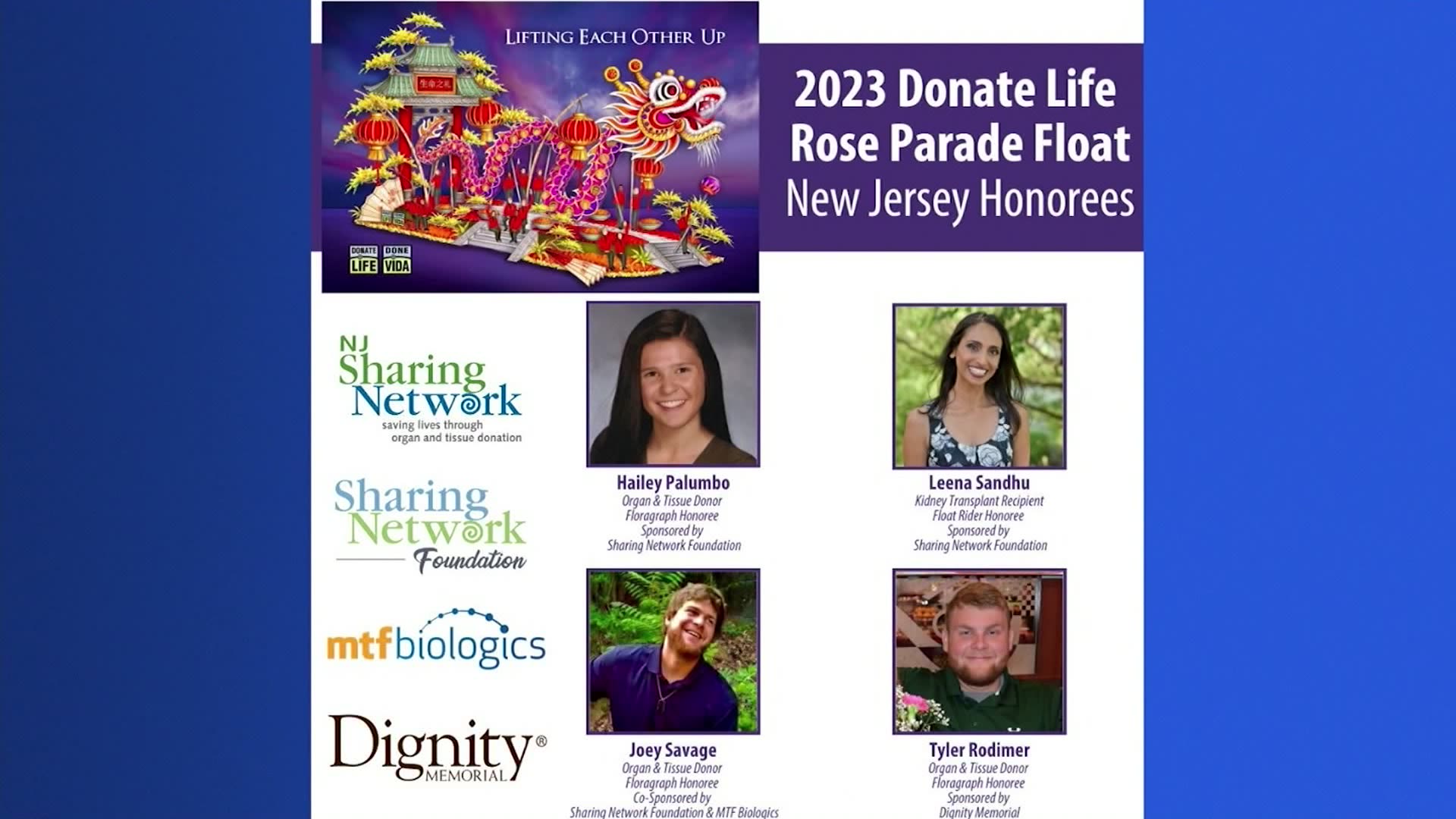 Jersey Proud: Rose Parade honors NJ residents who have donated ...
