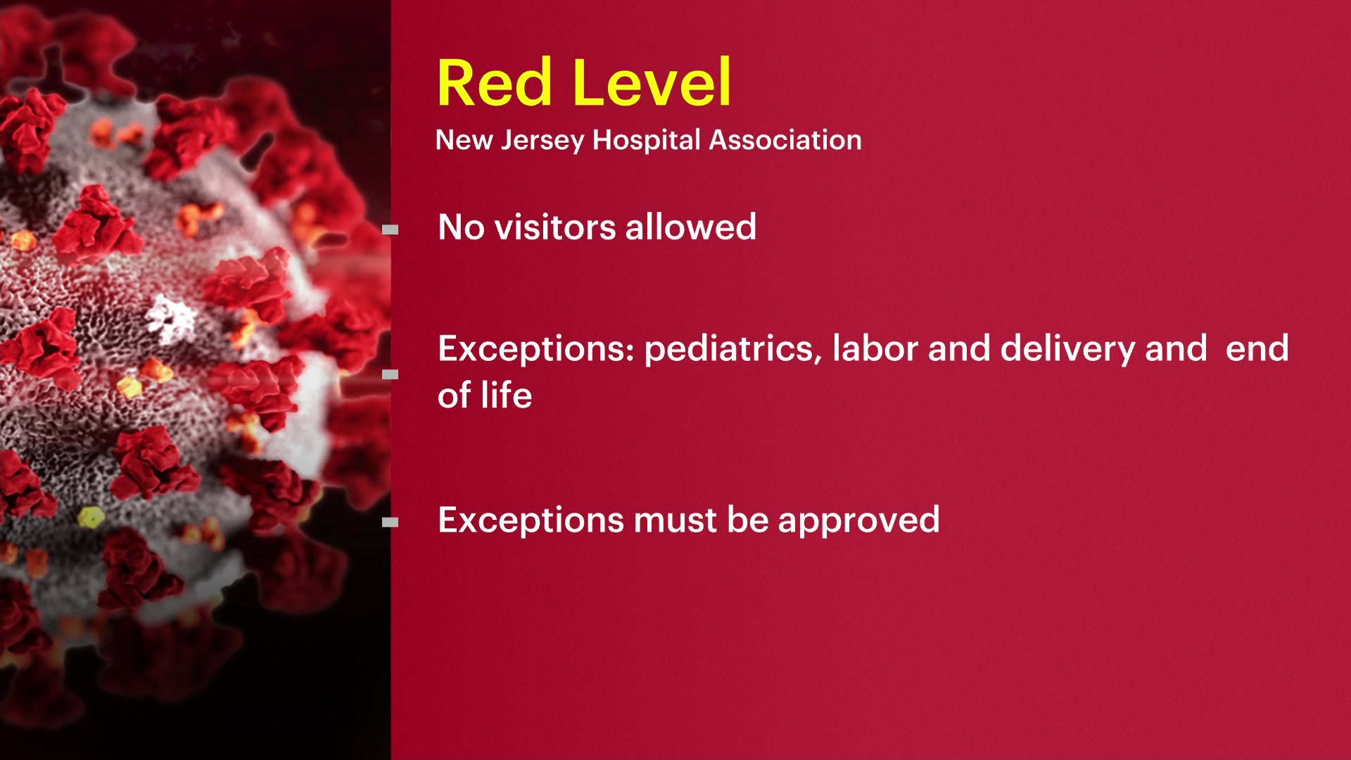 Hospitals in NJ use color-code policy to determine when visitors are ...